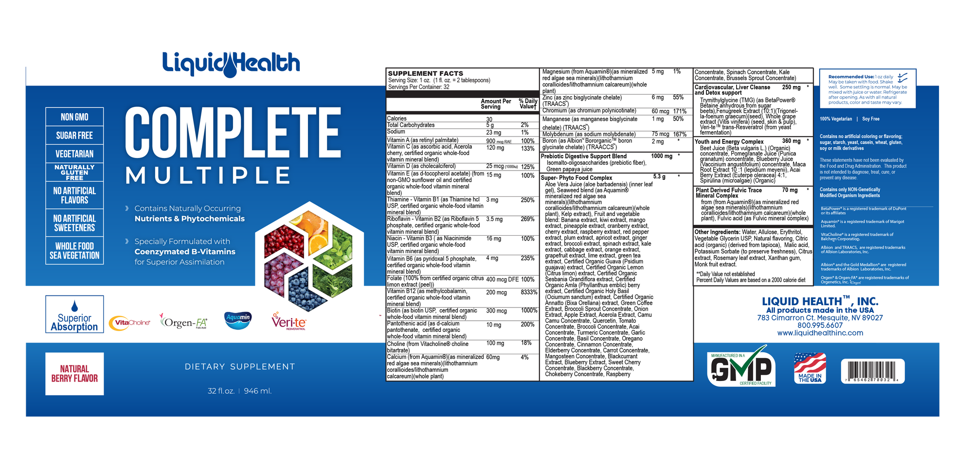 Liquid Health™ Complete Multiple 32 oz. - Advanced Research Wellness Store